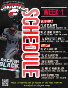 Schedule - Jackson Jaguars Youth Football And Cheer